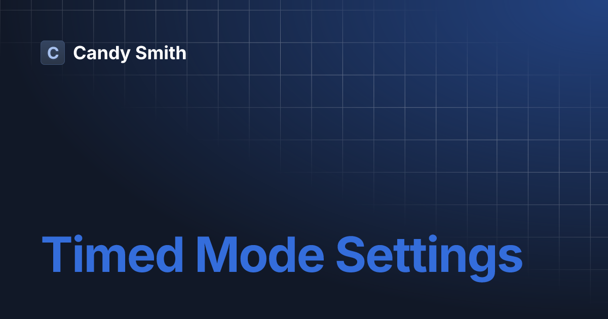 Timed Mode Settings | Block Puzzle: Game Toolkit | Candy Smith