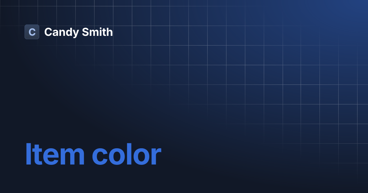 Item color | Candy Smith
